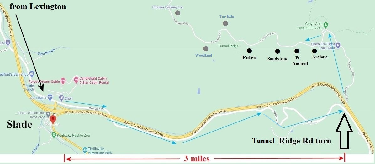MAP to Tunnel Ridge Campsite